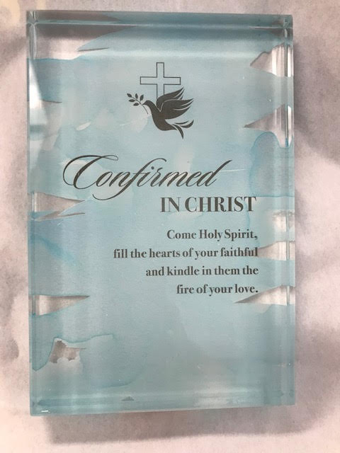 Confirmation Glass Block Plq – Jacqui G Sanctuary