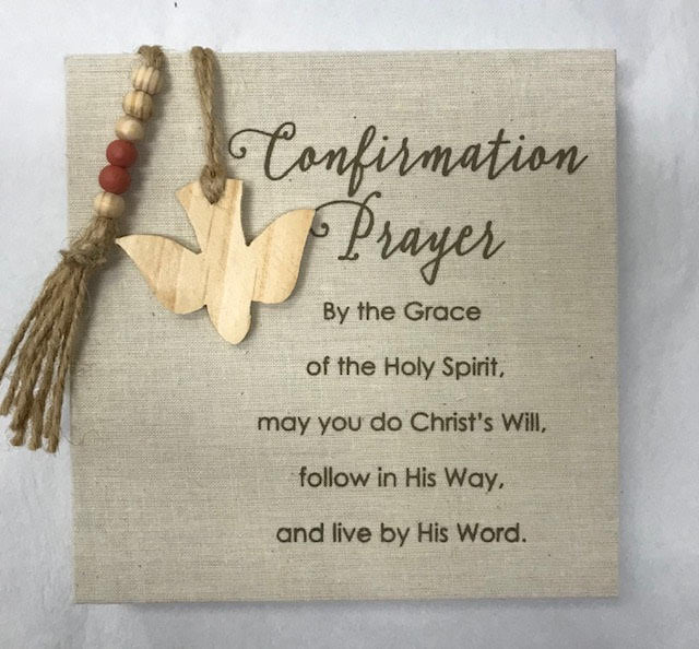 Confirmation prayer plaq with beads – Jacqui G Sanctuary